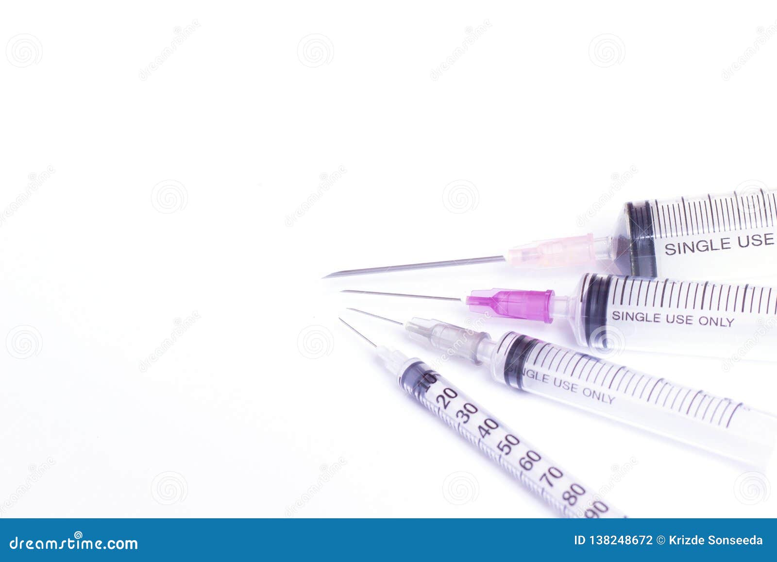 Selective Focus Syringe with White Background,Injection Needle Select ...