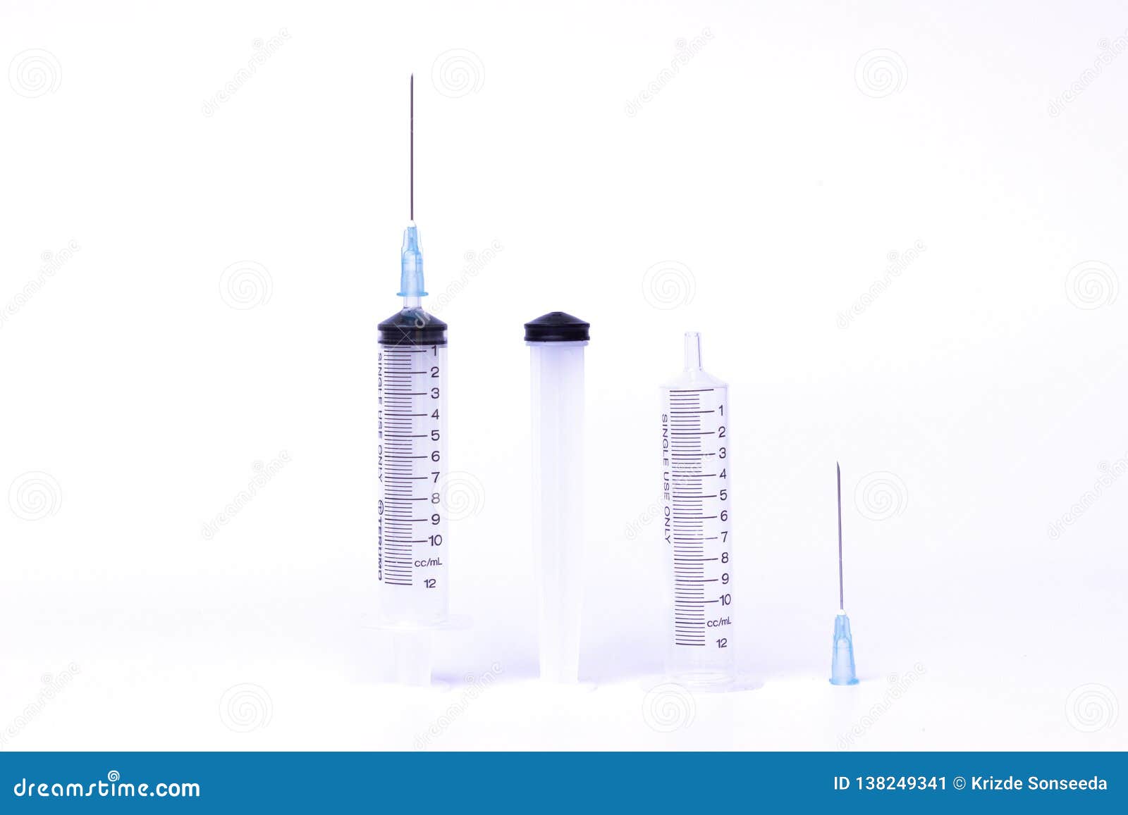 Selective Focus Syringe with White Background,Injection Needle Select ...