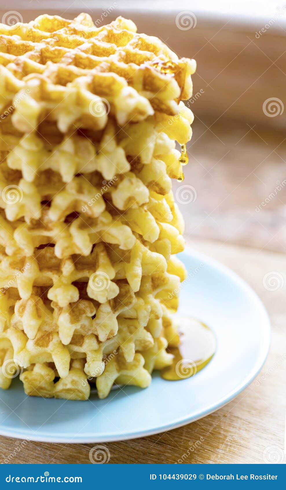 Tall Stack of Belgium Waffles Stock Image - Image of brown, dessert ...