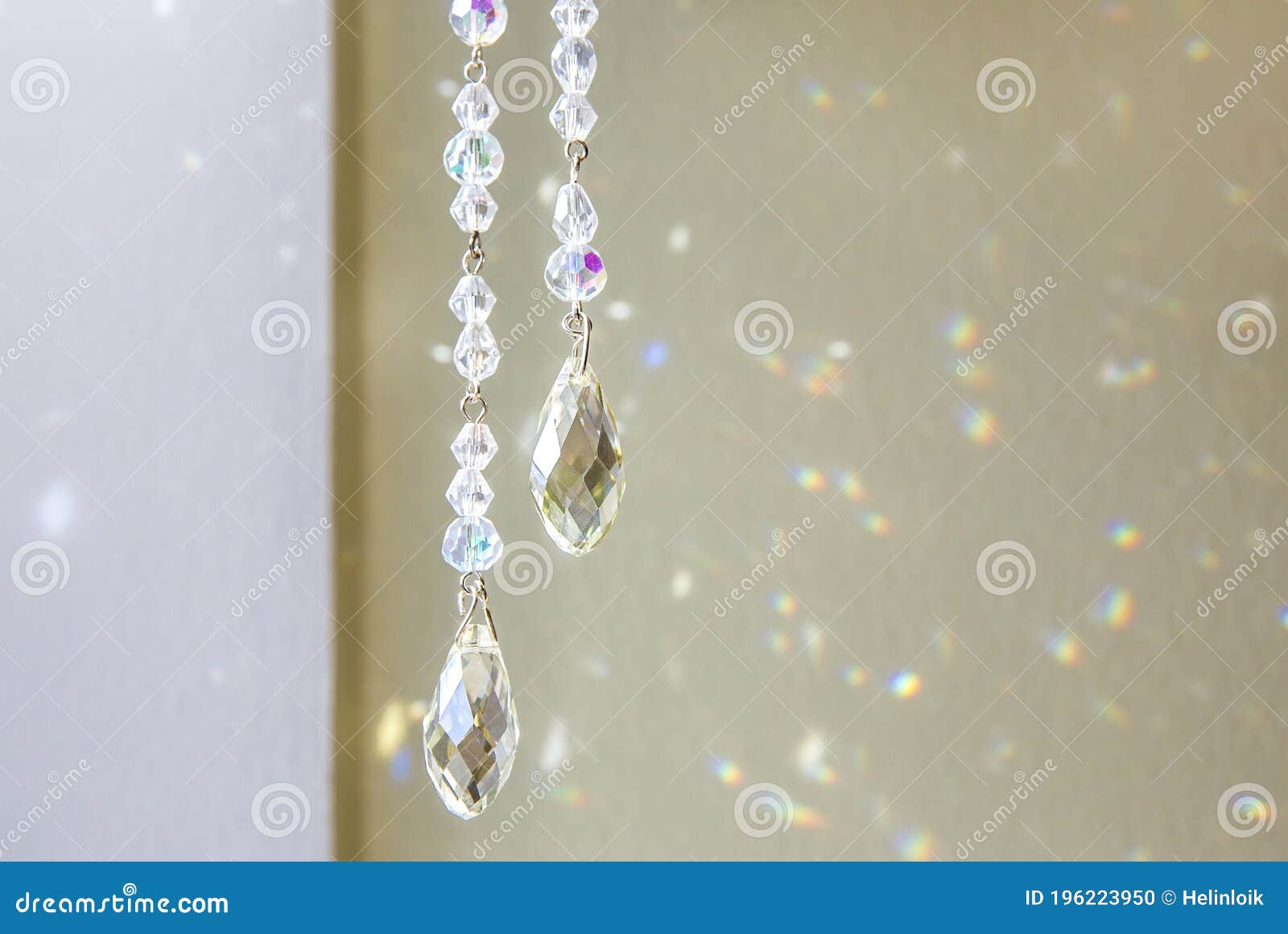Selective Focus on Tear Drop Shape Crystal Rainbow Maker Suncatcher ...