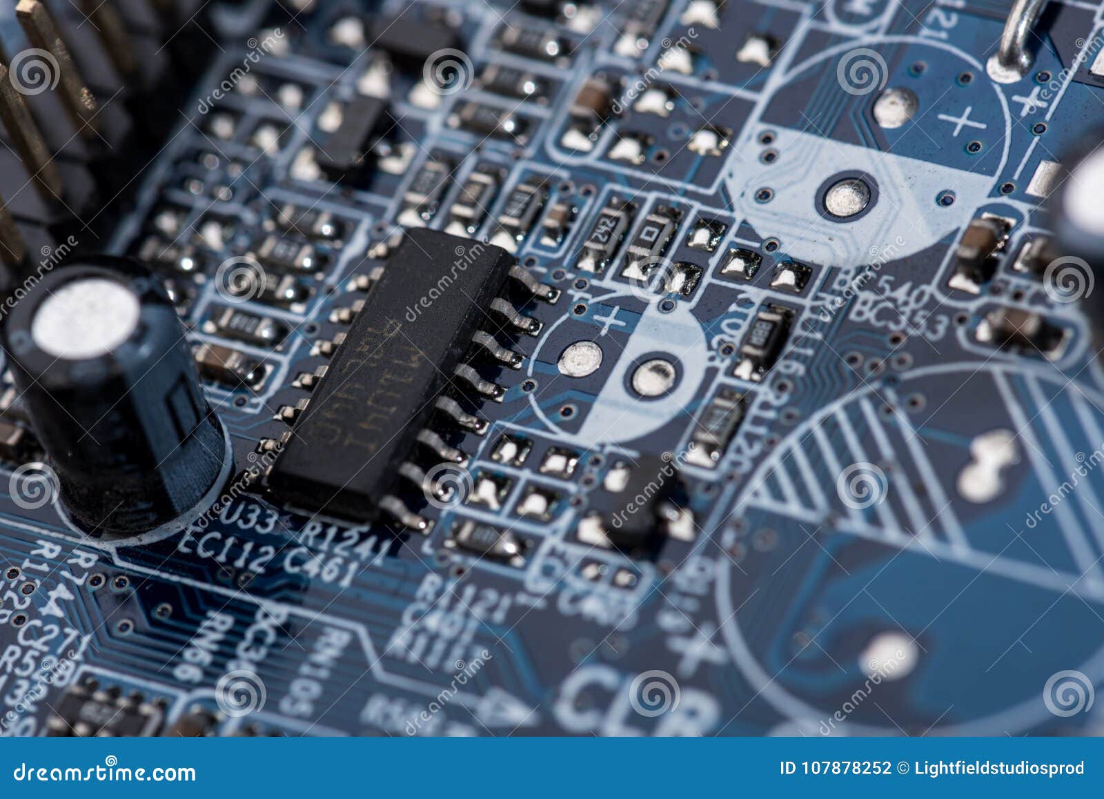 Various Details of Computer Motherboard Stock Photo - Image of ...