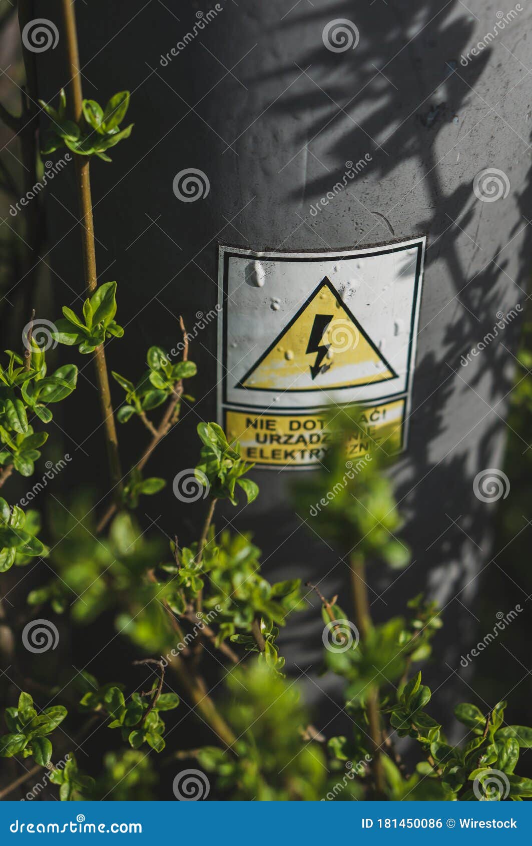 Selective Focus Vertical Shot of a Warning Electrical Hazard Sign Stock ...