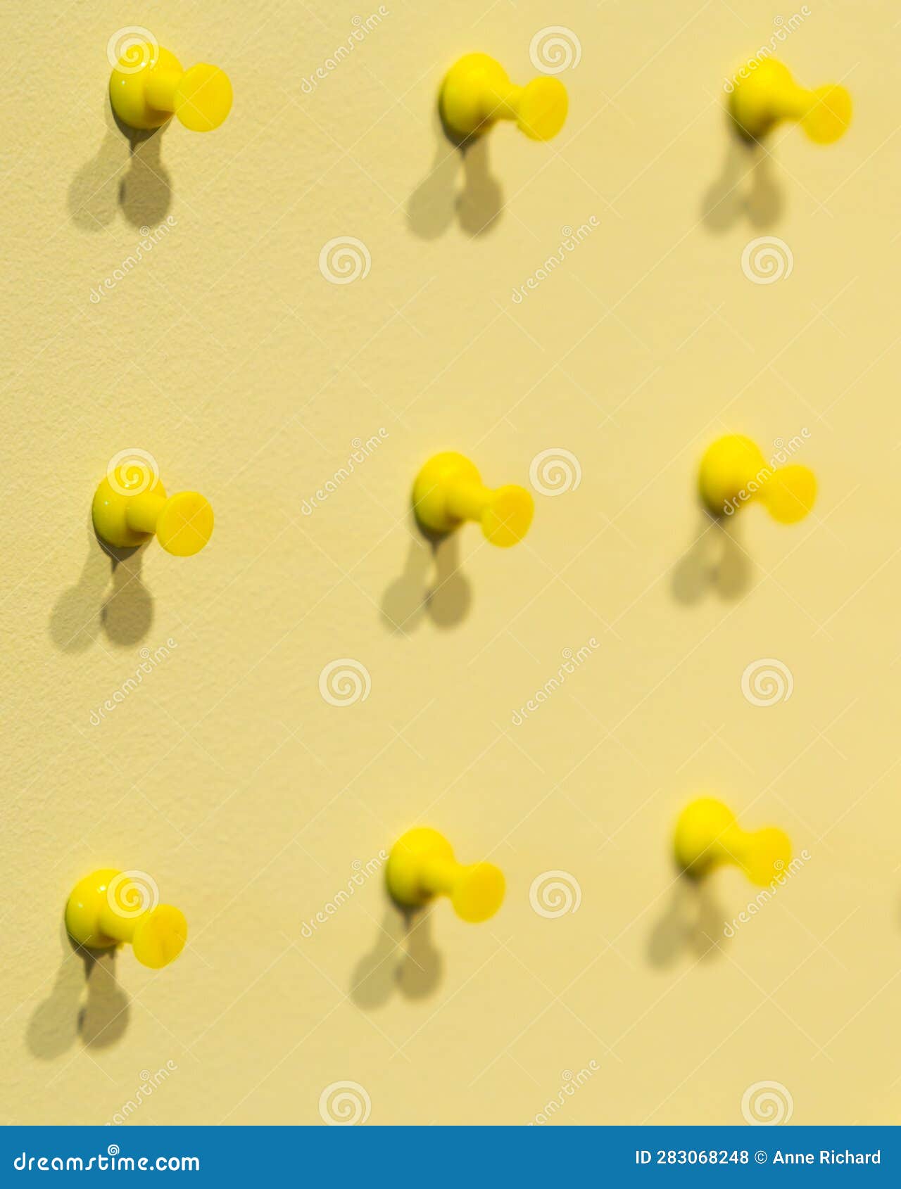 Selective Focus View of Rows of Yellow Push Pins Stock Photo - Image of ...