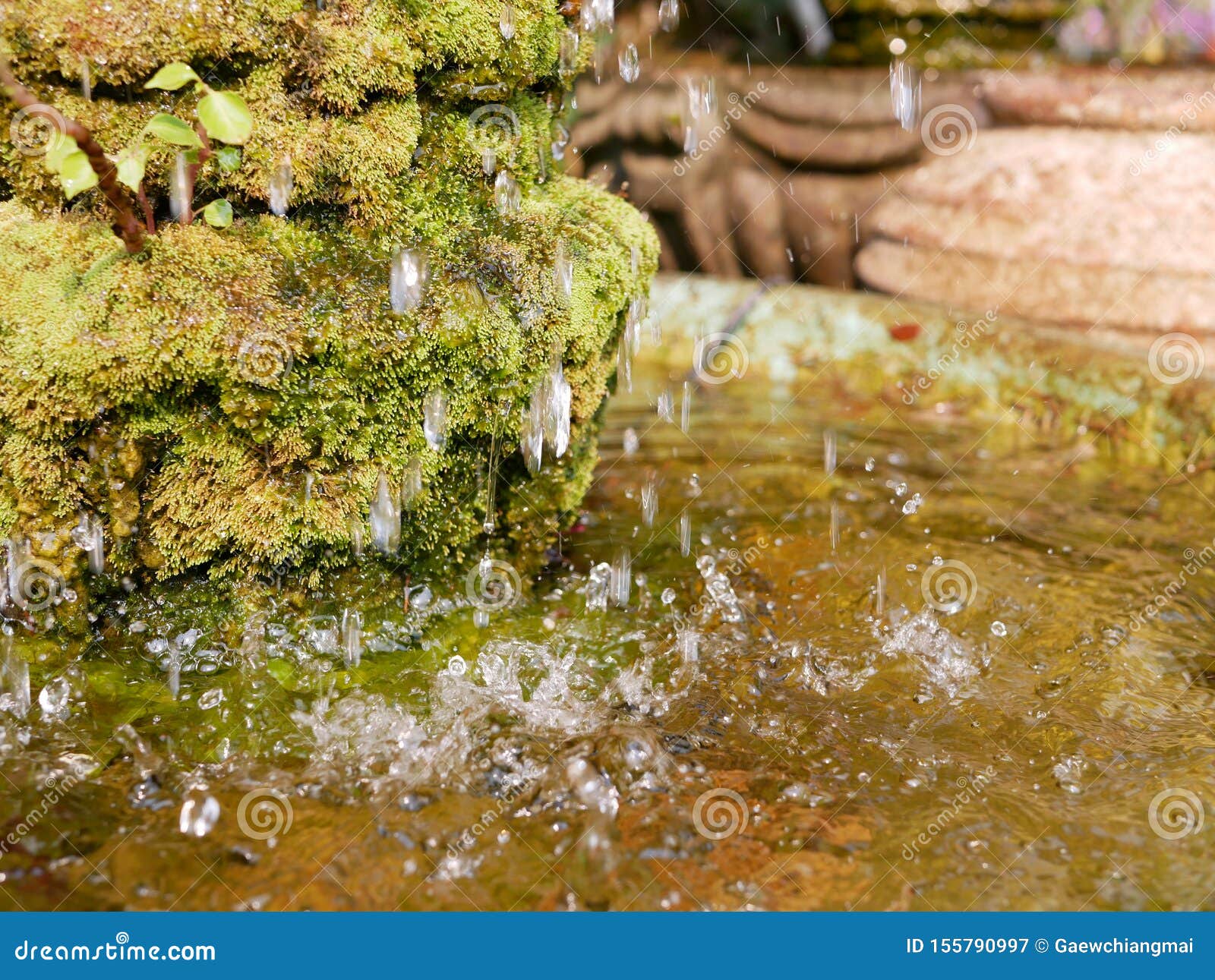 Water Drops Falling Down Onto a Water Surface and Splashing in ...