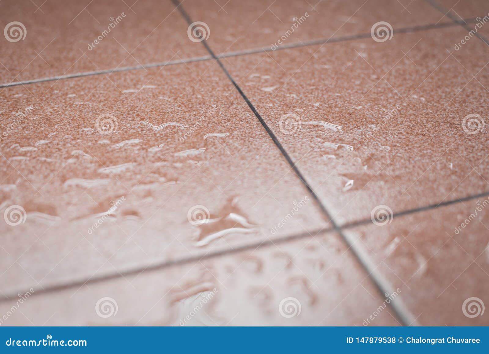 Water Drops on the Tile Floor Stock Photo - Image of clean, block ...