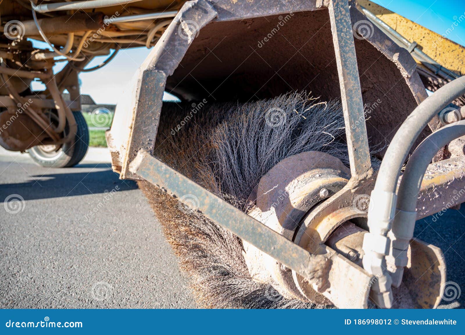 Selective Focus on Wire Brush of a Street Sweeper Stock Photo - Image ...