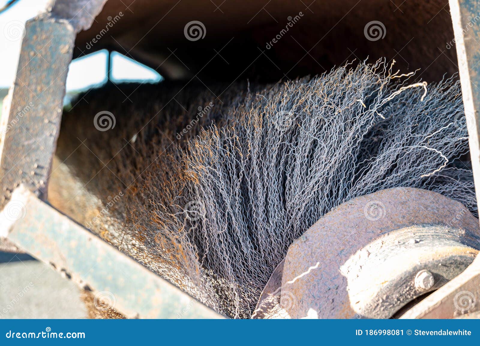 Selective Focus on Wire Brush of a Street Sweeper Stock Image - Image ...