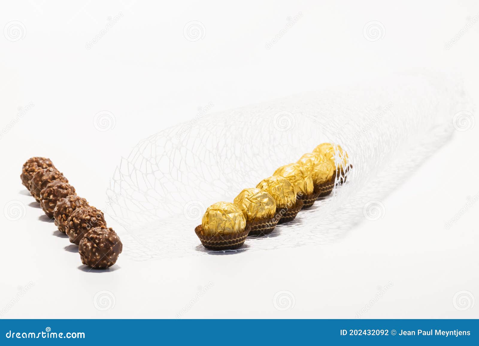 Select Focus of Wrapped and Unwrapped Chocolate and Hazelnut Sweets ...