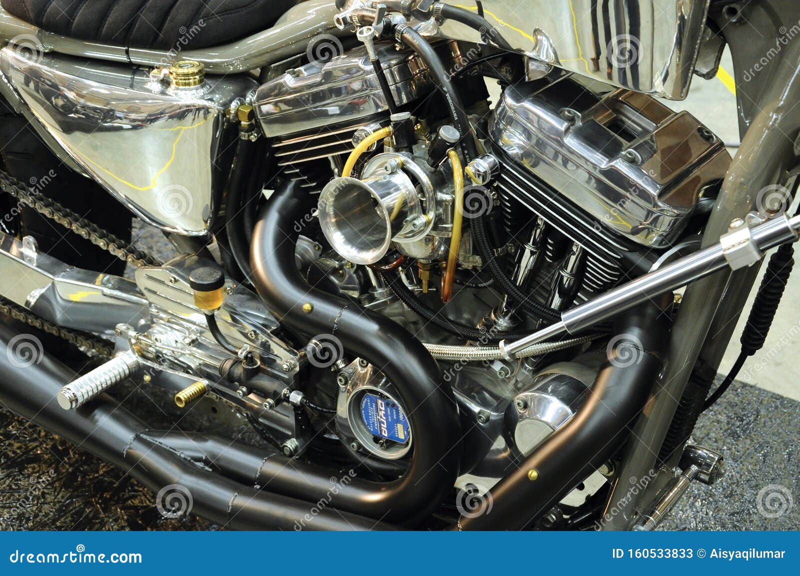 Selective Focused on a High Performance Motorcycle Engine. Editorial ...
