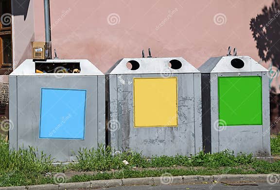 Selective garbage cans stock photo. Image of garbage - 54677856