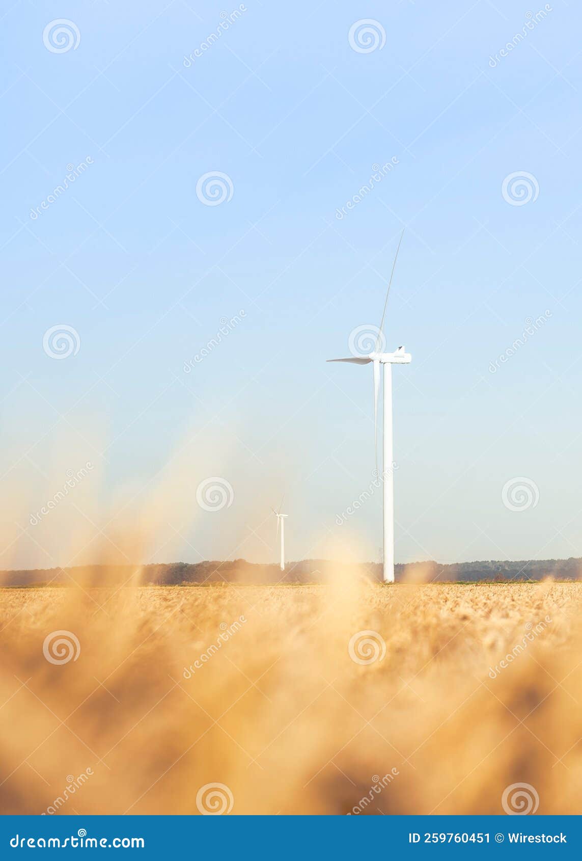 Selective of Grains and Wind Turbines in a Field in Flevoland, the ...