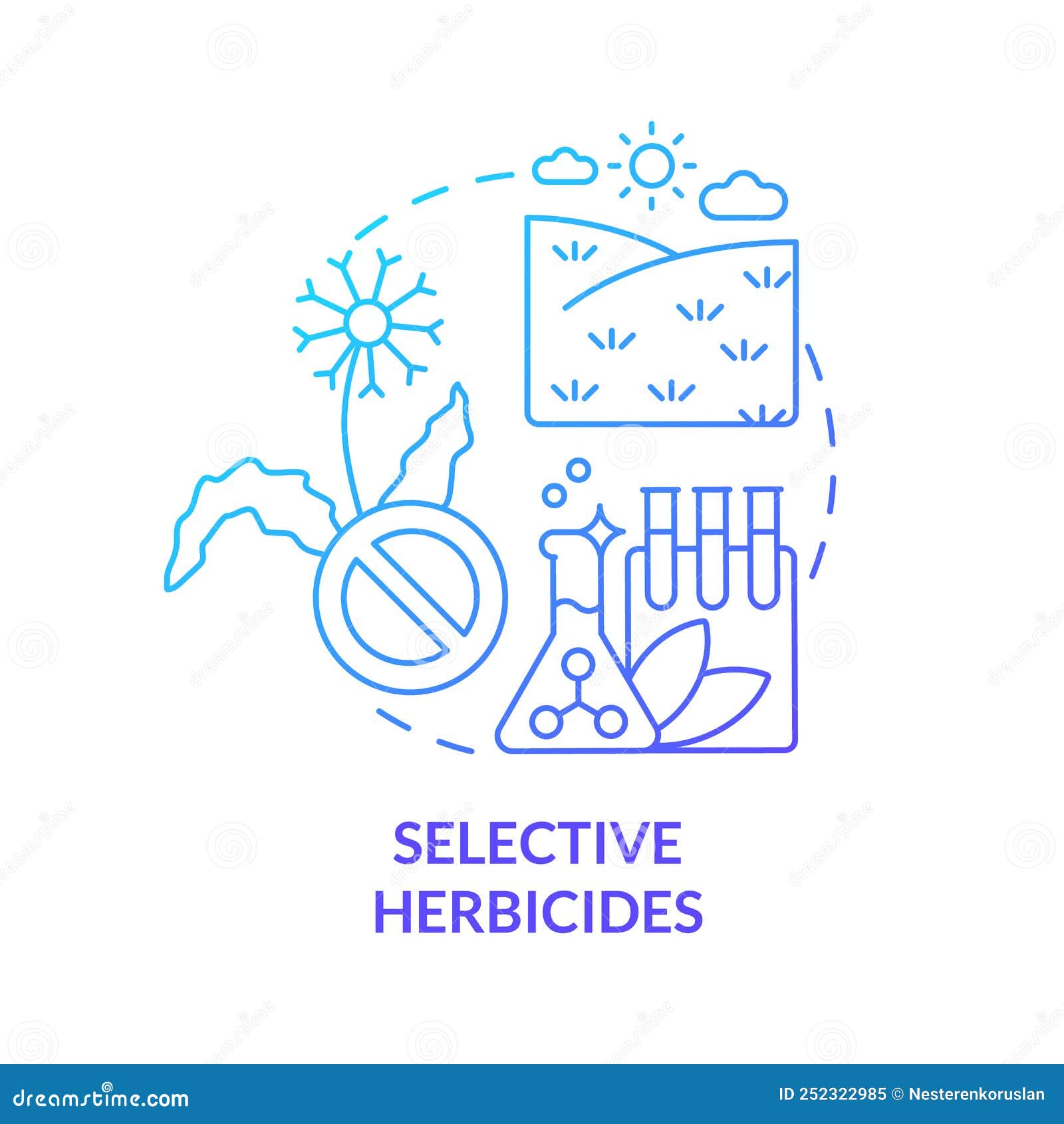 Selective Herbicides Isolated Cartoon Vector Illustrations ...