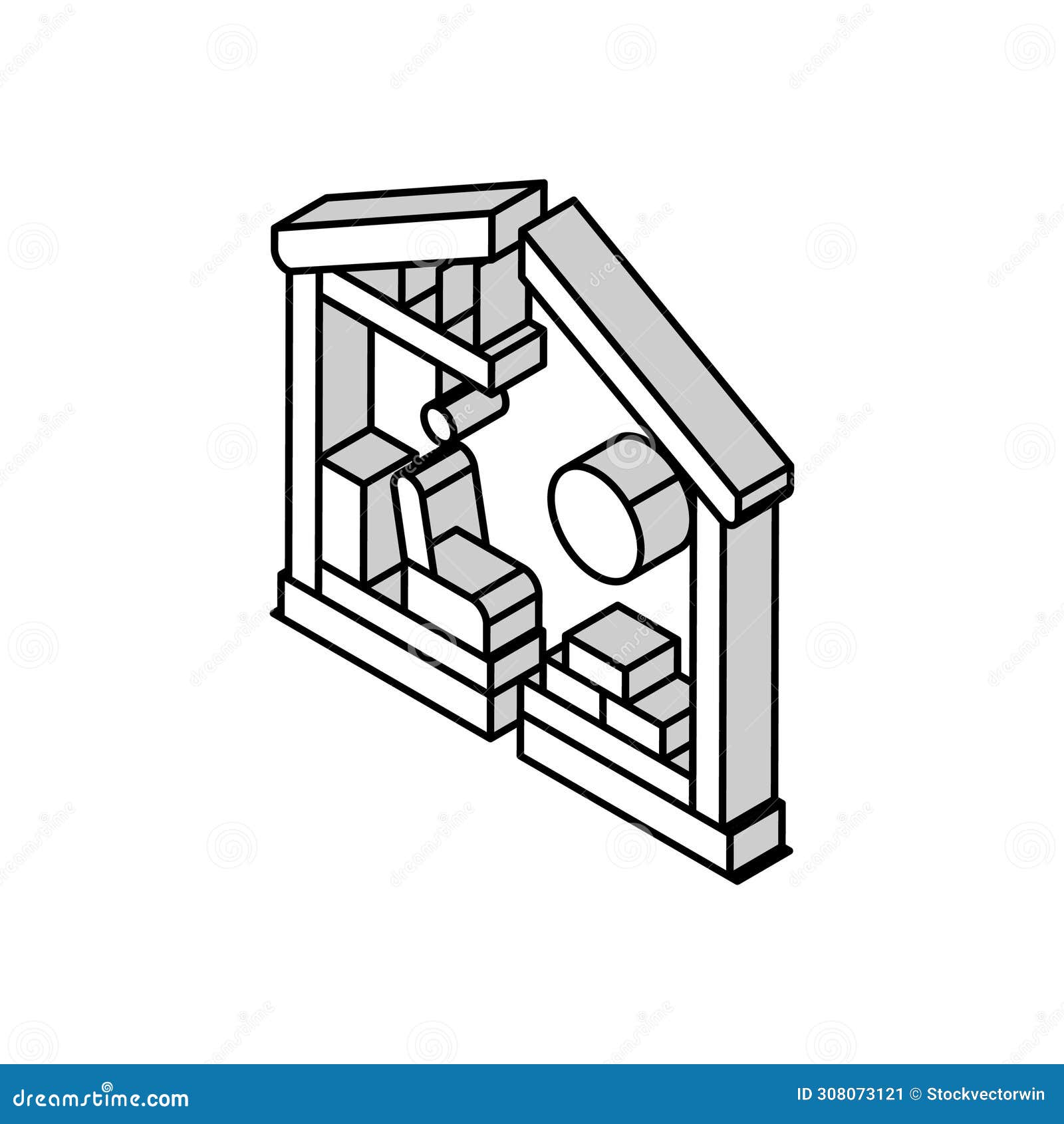 Selective Interior Demolition Isometric Icon Vector Illustration Stock ...