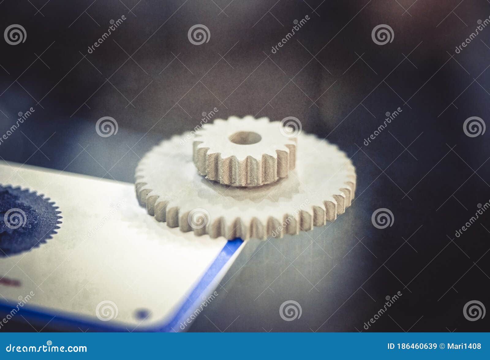 Selective Laser Melting. Object Printed on Metal 3d Printer Close-up ...