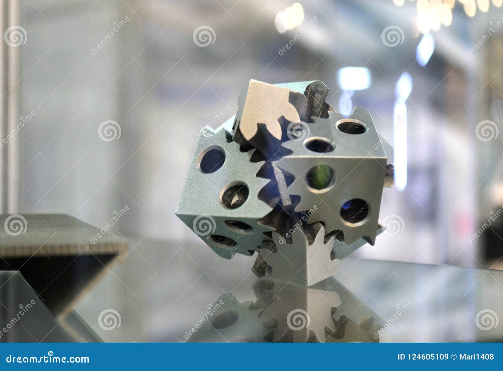 Selective Laser Melting. Object Printed on Metal 3d Printer Close-up ...