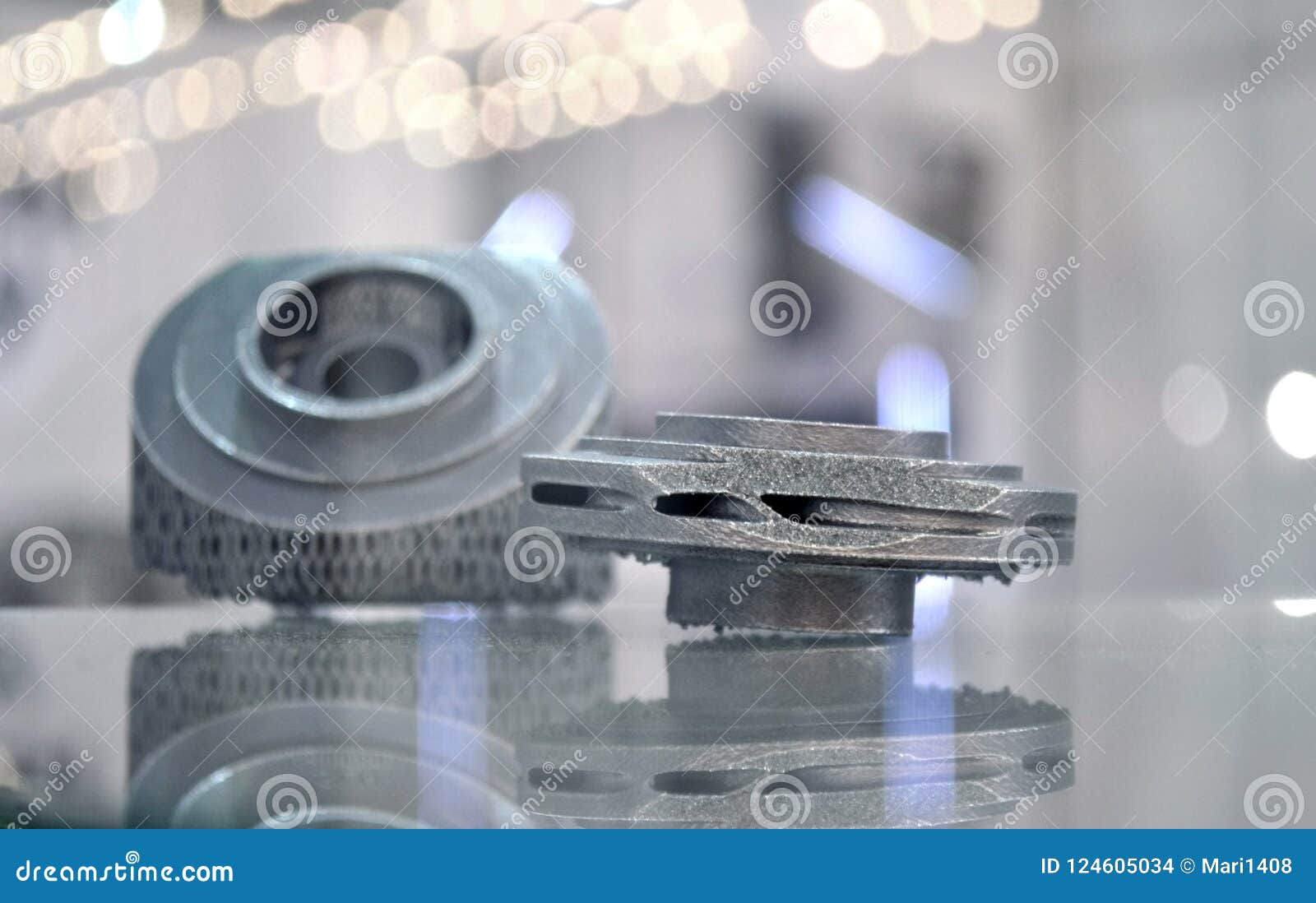 Selective Laser Melting. Object Printed on Metal 3d Printer Close-up ...