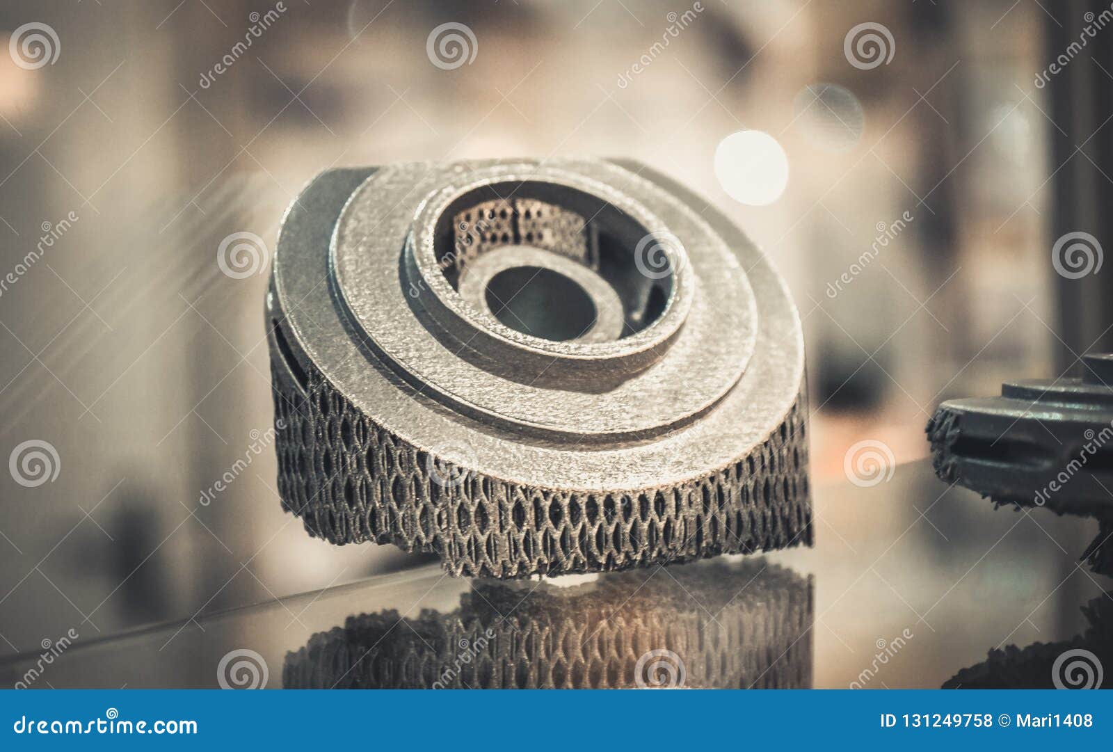 Selective Laser Melting. Object Printed on Metal 3d Printer Clos Stock ...