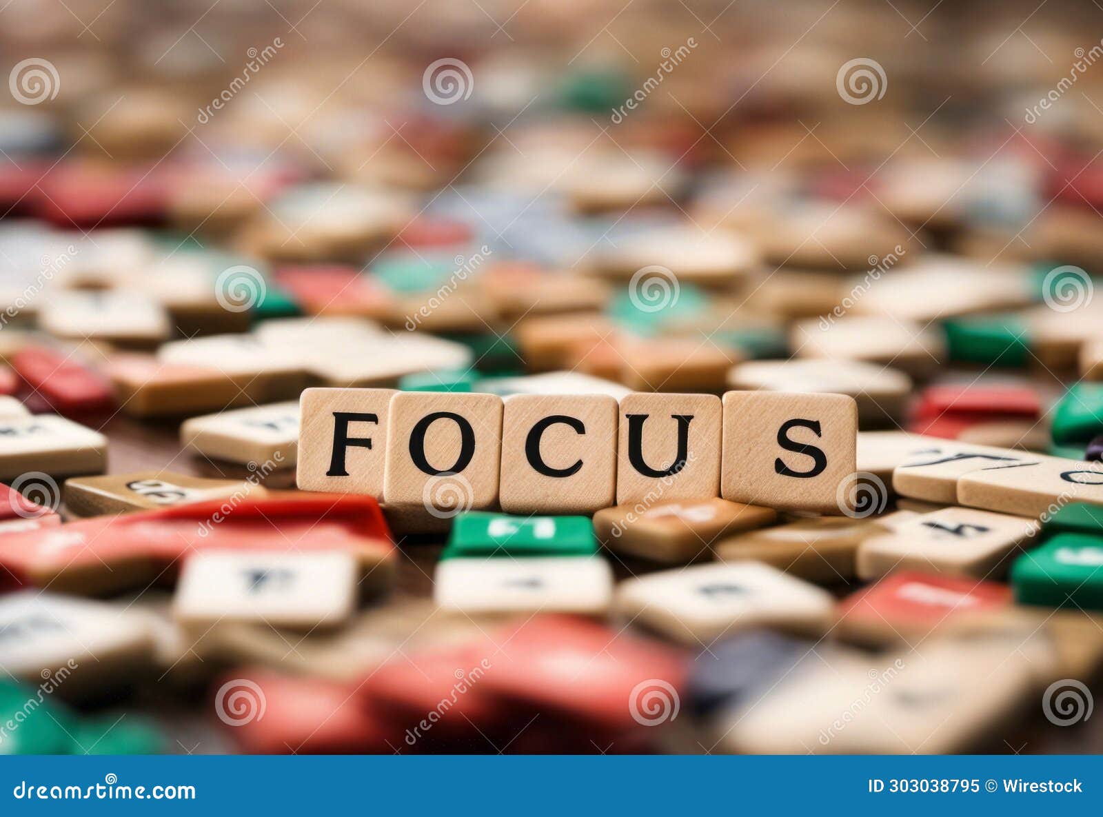 Selective Macro Closeup on Blurred Heap of Scrambled Letters with Sharp ...