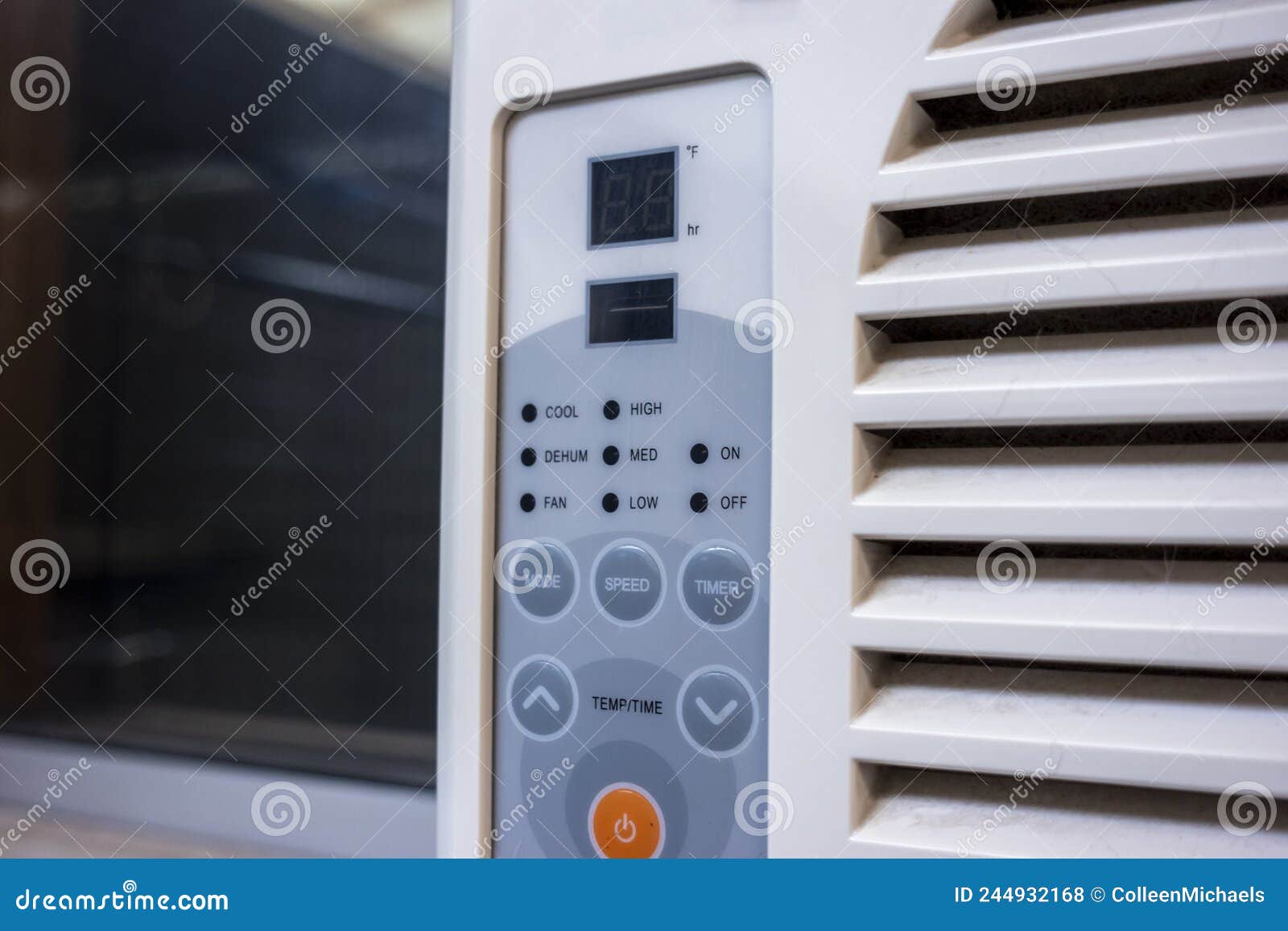 Selective, Macro Focus on a Control Panel on an Air Conditioning Unit ...