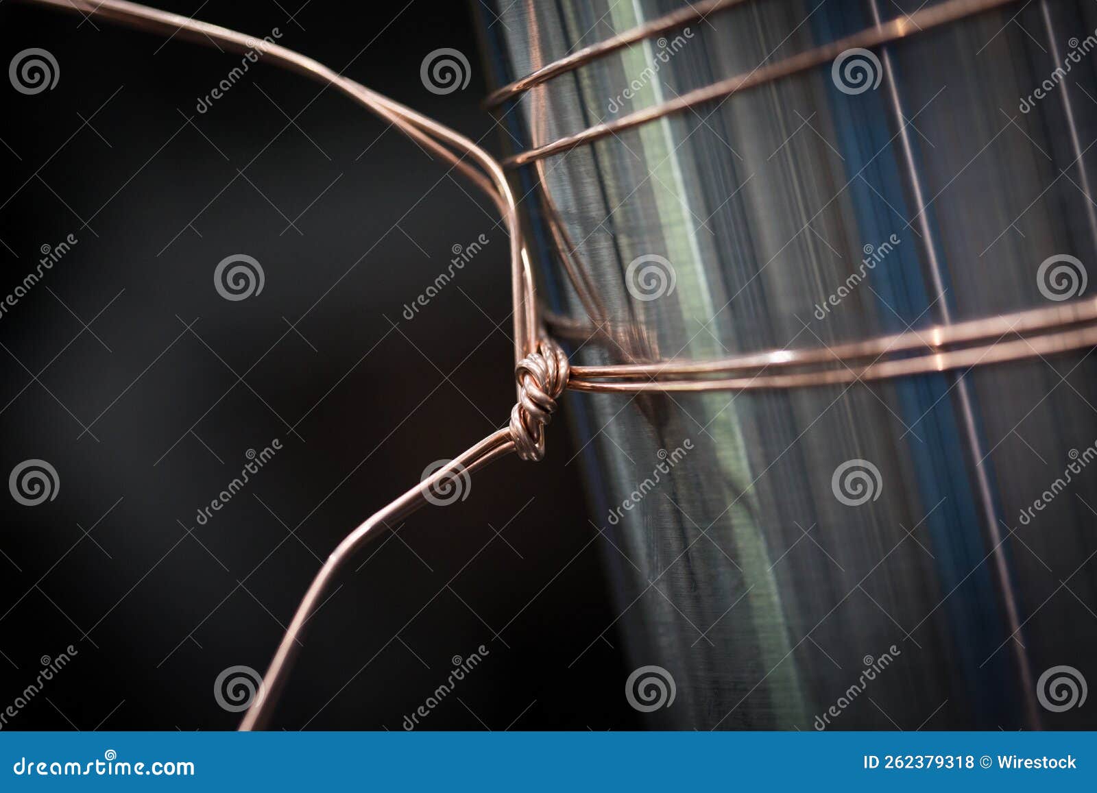 Selective of a Metal Wire Tied on a Pipe Stock Photo - Image of ...