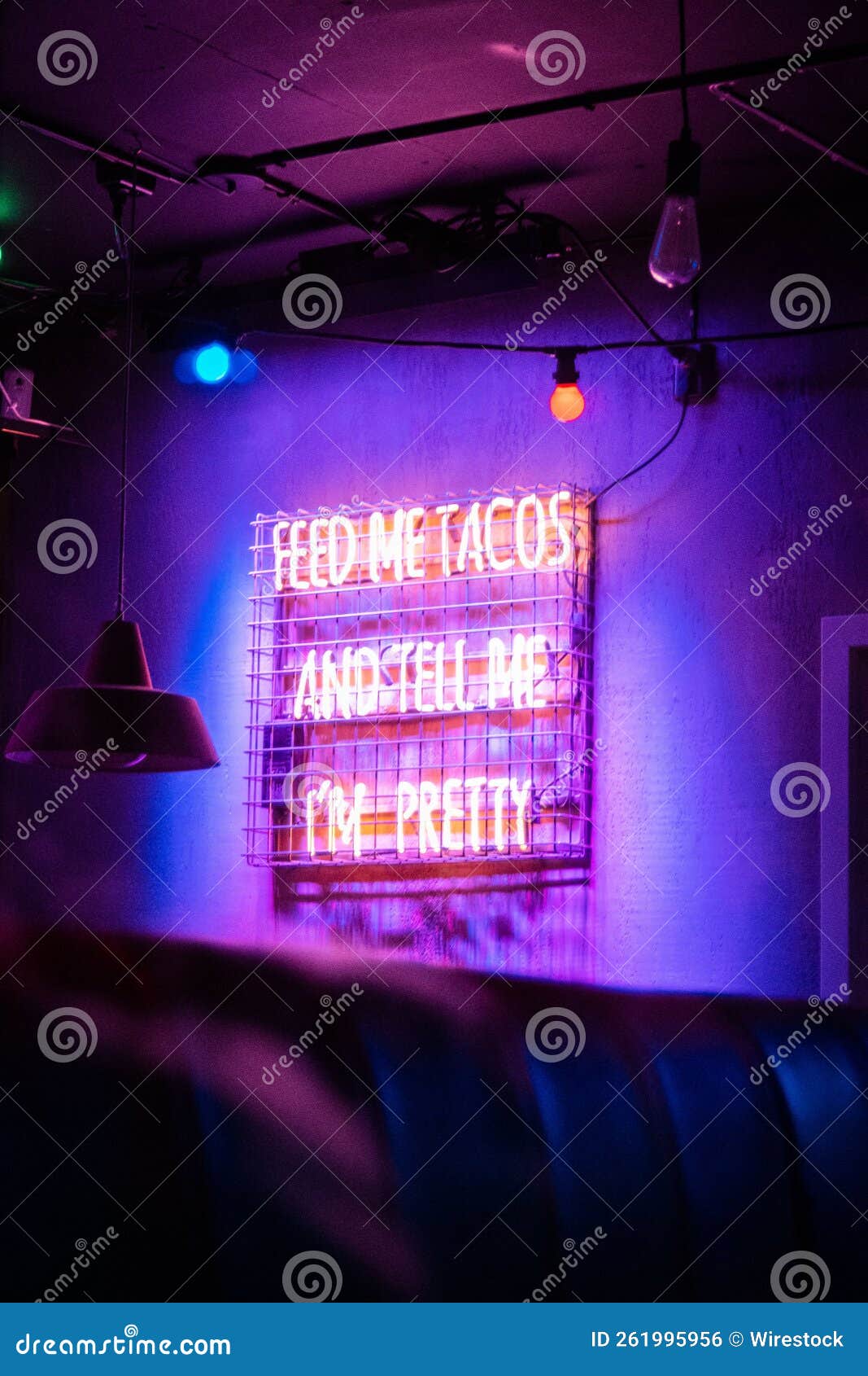 Selective of a Neon Quote on a Wall of a Room Stock Photo - Image of ...