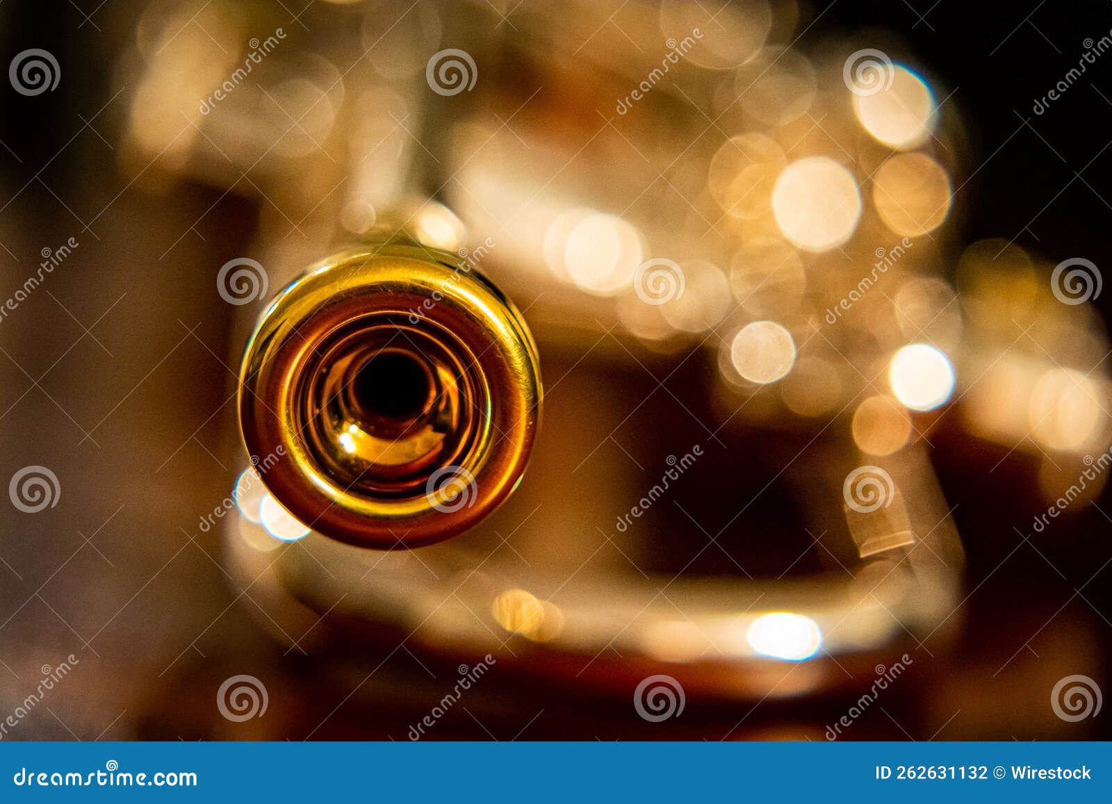 Selective of a Silver Trumpet on a Table Stock Photo - Image of trumpet ...