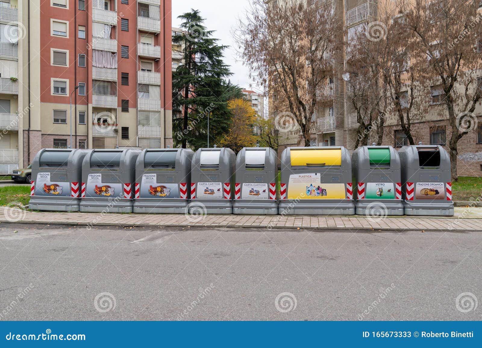 Selective Waste Collection Bins Editorial Stock Photo - Image of ...