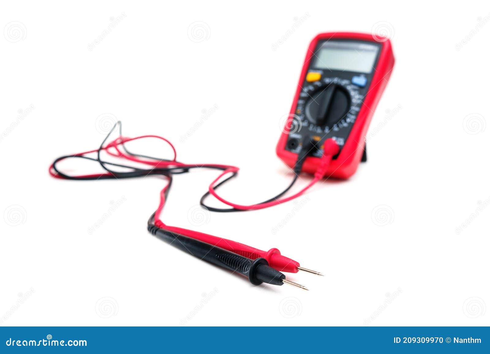 Selectived Focus on Black and Red Probes for Digital Multimeter in ...