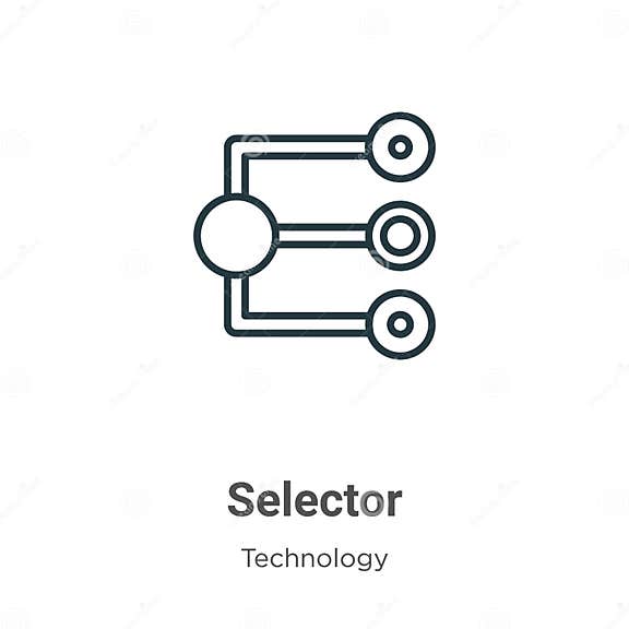 Selector Outline Vector Icon. Thin Line Black Selector Icon, Flat ...