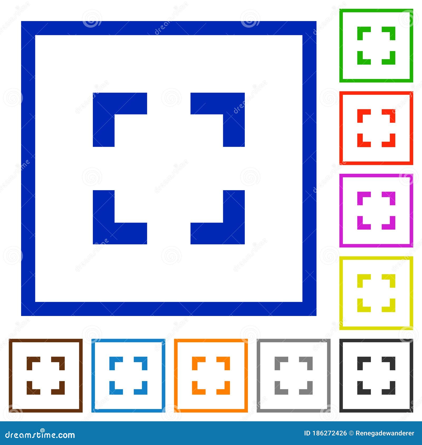 Selector Tool Framed Flat Icons Stock Vector - Illustration of pointer ...