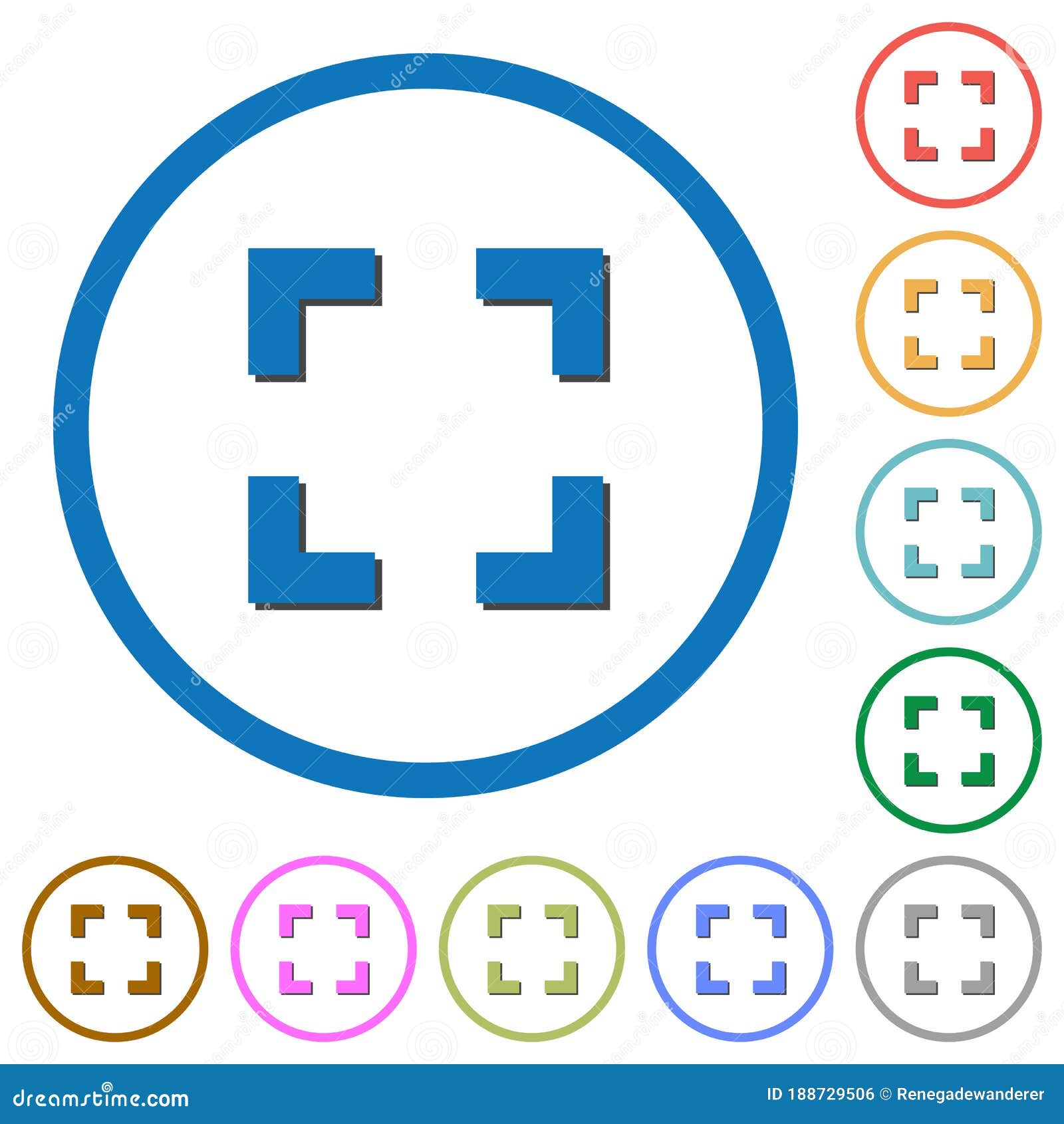 Selector Tool Icons with Shadows and Outlines Stock Vector ...