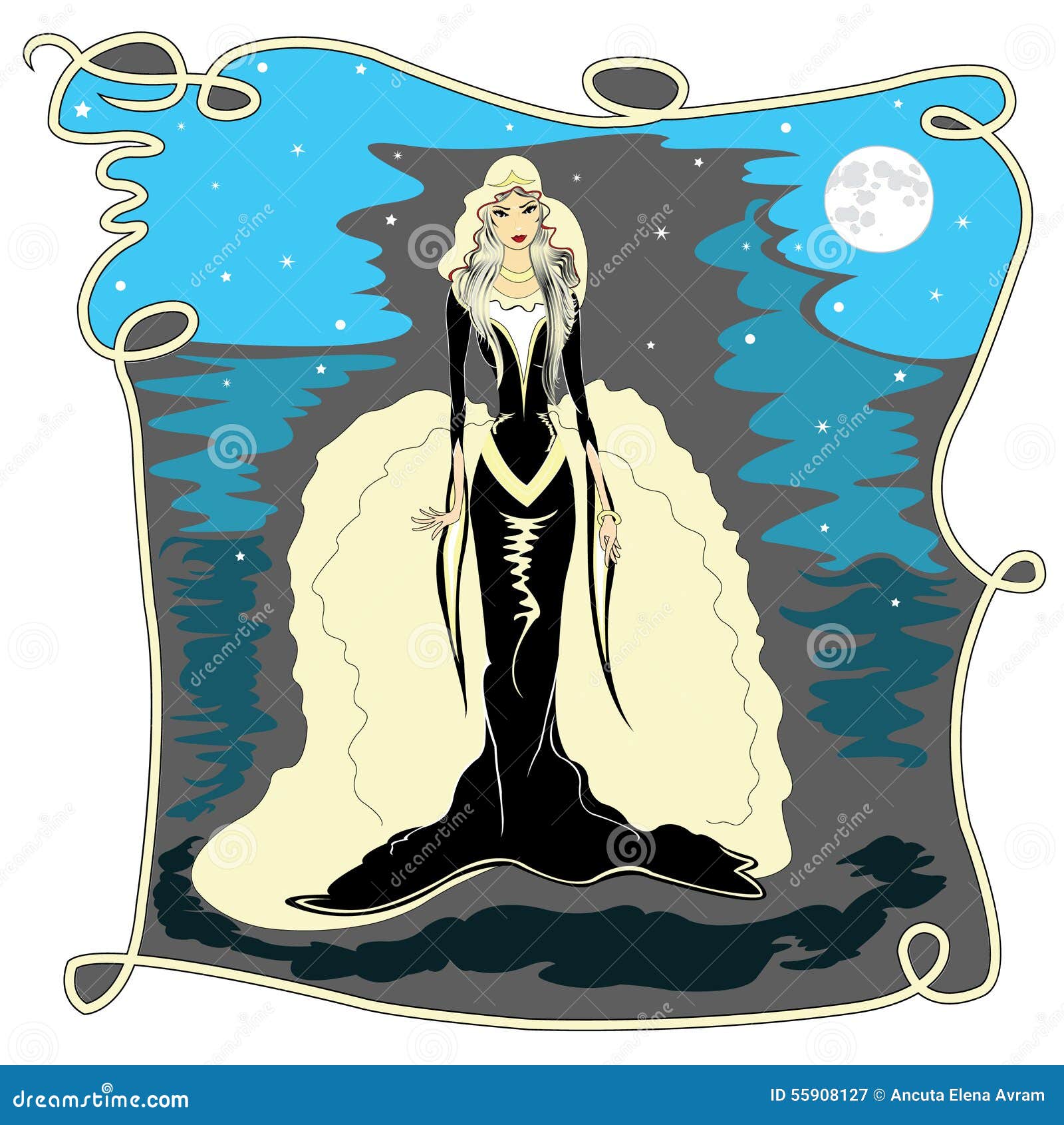 Selene, de maangodin vector illustratie. Illustration of godin - 55908127