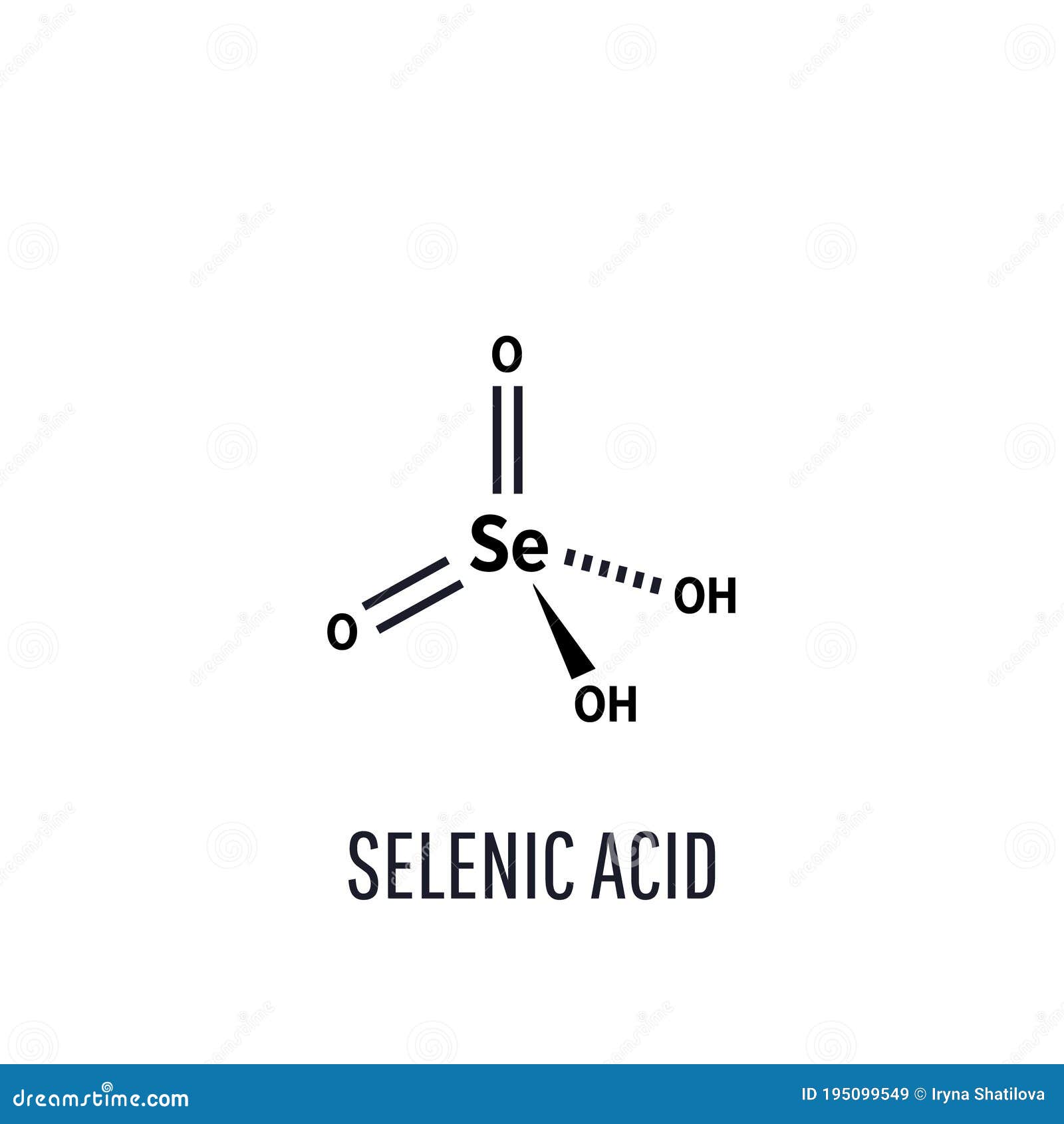 Selenic Acid Molecular Structure on White Background Stock Illustration ...