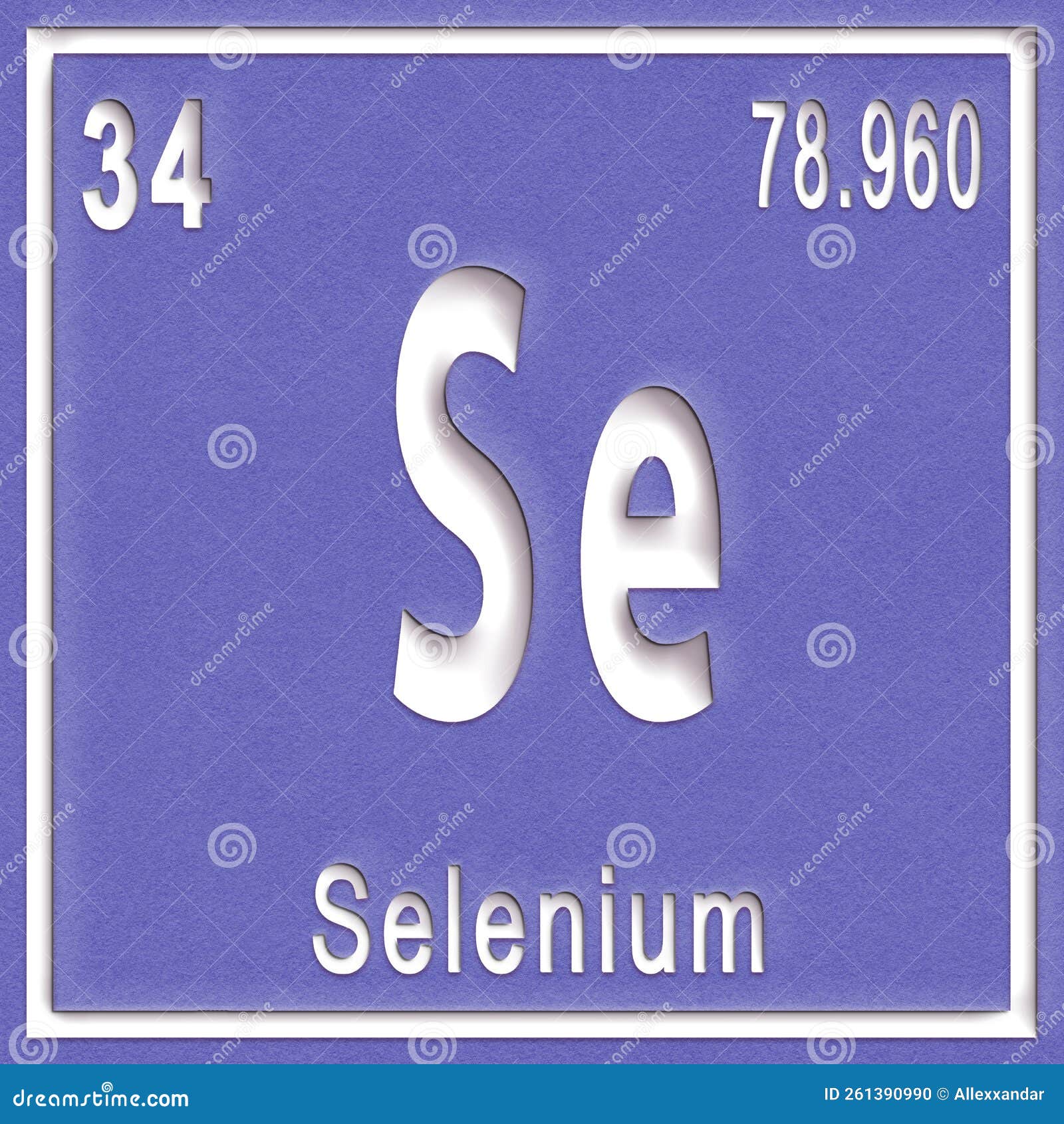 Selenium Chemical Element Sign With Atomic Number And Atomic Weight