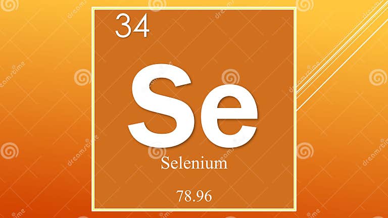 Selenium Chemical Element Symbol on Orange Abstract Background Stock ...