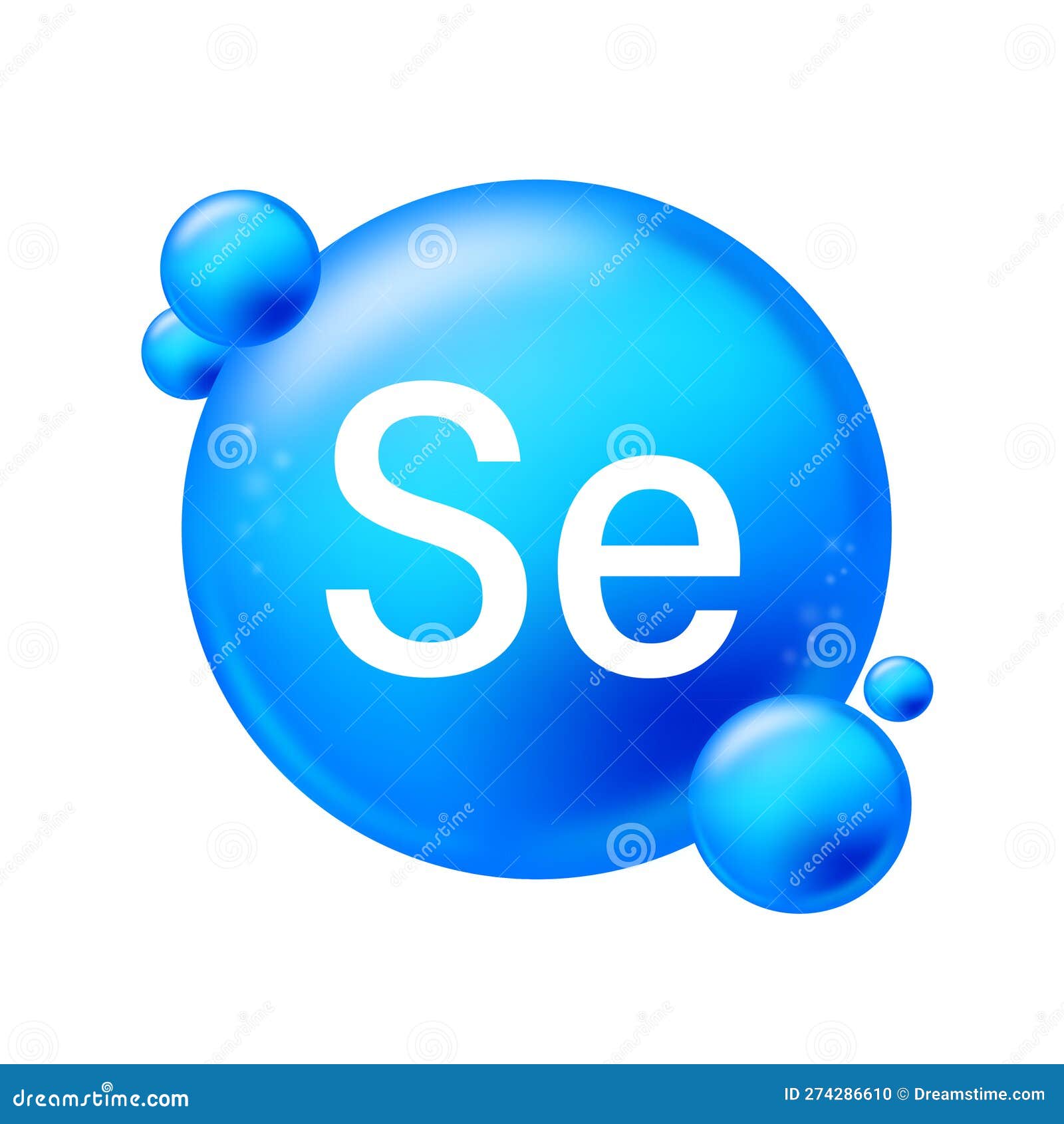 Selenium, Se. Icon Structure Chemical Element Round Shape Circle Light ...