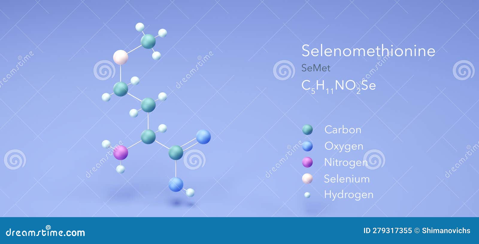 Selenomethionine Molecule, Molecular Structures, Semet, 3d Model ...