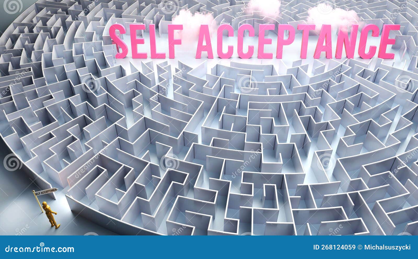 Self Acceptance and a Difficult Path To Reach it Stock Illustration ...