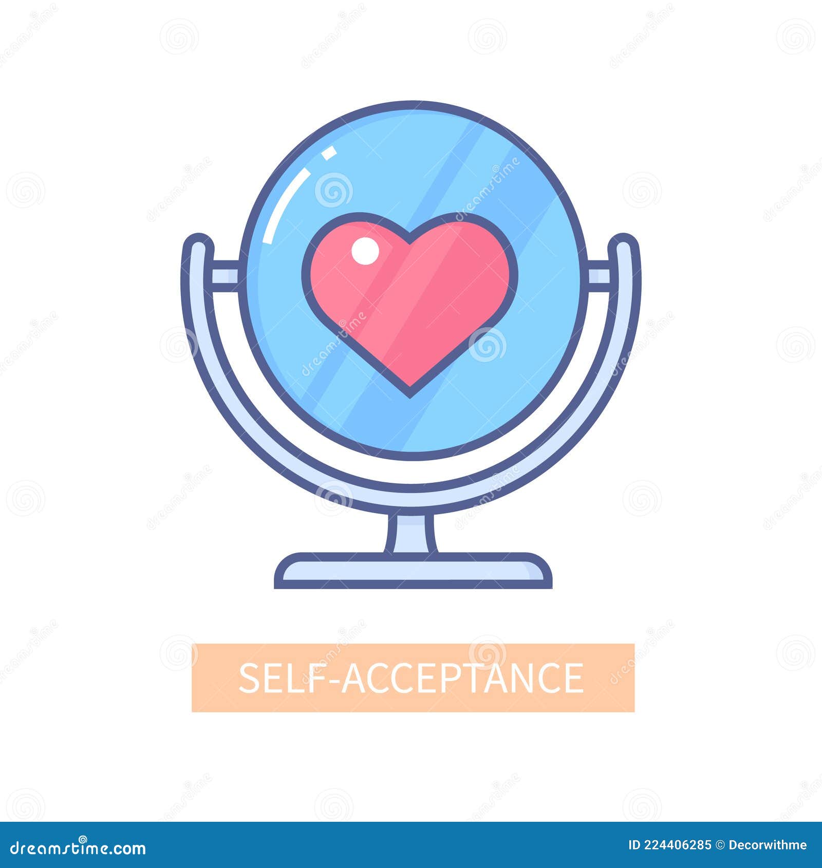 Self-acceptance - Vector Line Design Single Isolated Icon Stock Vector ...