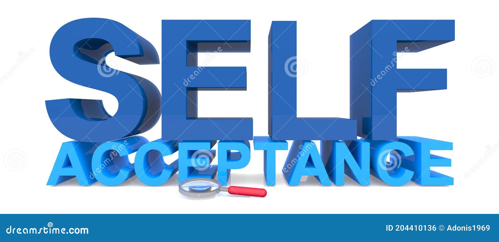 Self-acceptance, Woman Hugging With Her Reflection In The Mirror ...