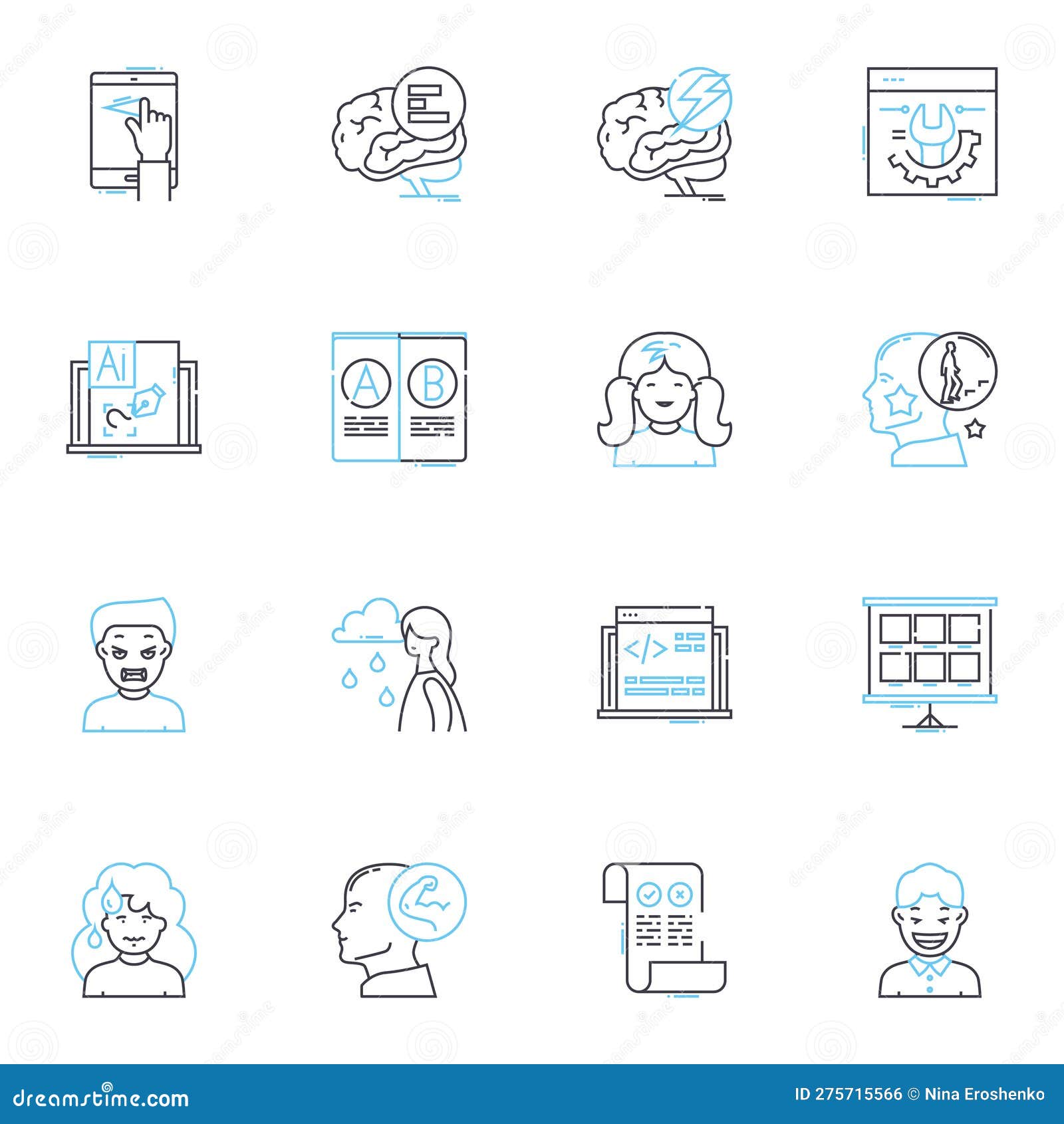 Self-actualization Linear Icons Set. Potential, Fulfillment, Growth ... Self-actualization Linear Icons Set. Potential, Fulfillment, Growth ...