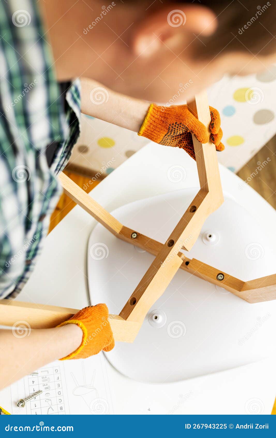 Self Assembly Furniture Concept The Young Man Himself Assembling