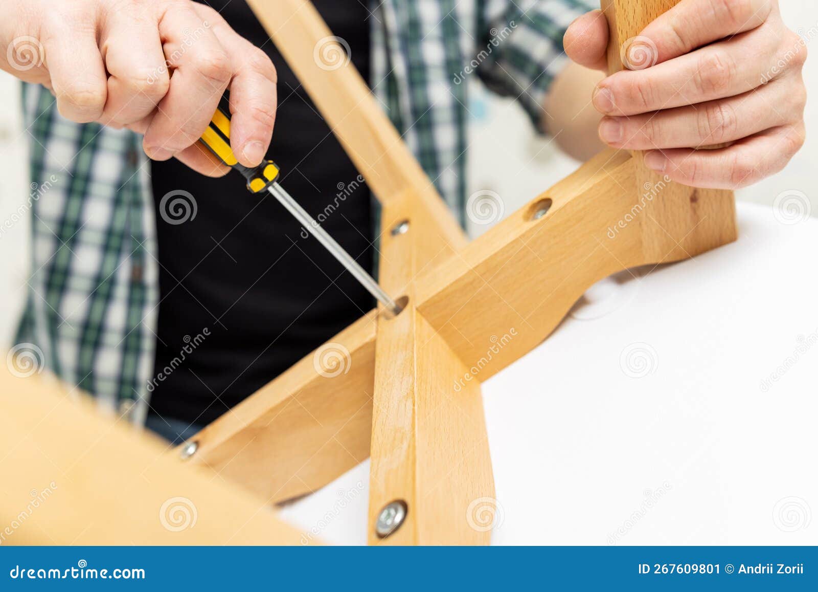 Self Assembly Furniture Concept The Young Man Himself Assembling