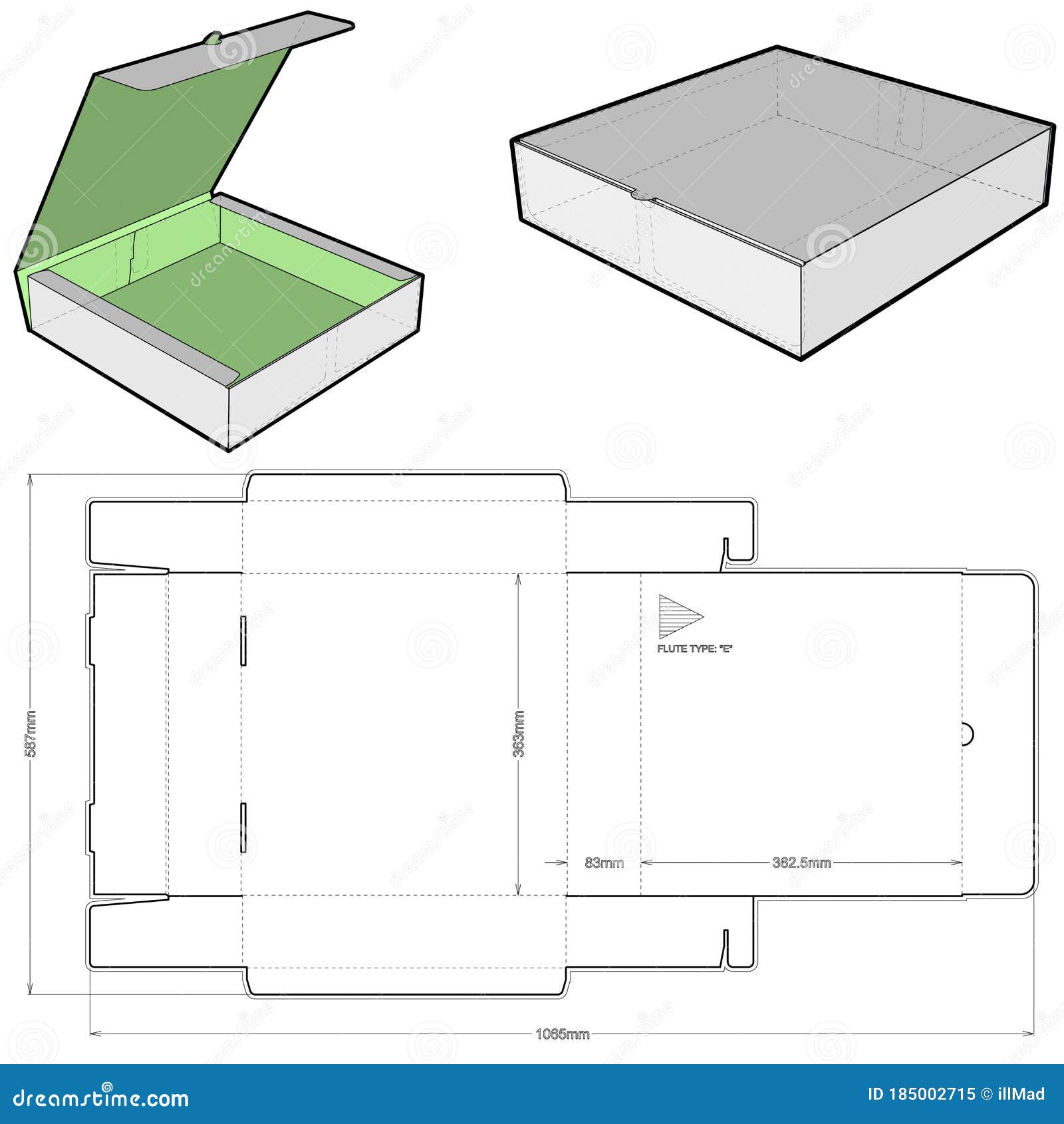 Self Assembly Packaging and Die-cut Pattern. Stock Vector ...
