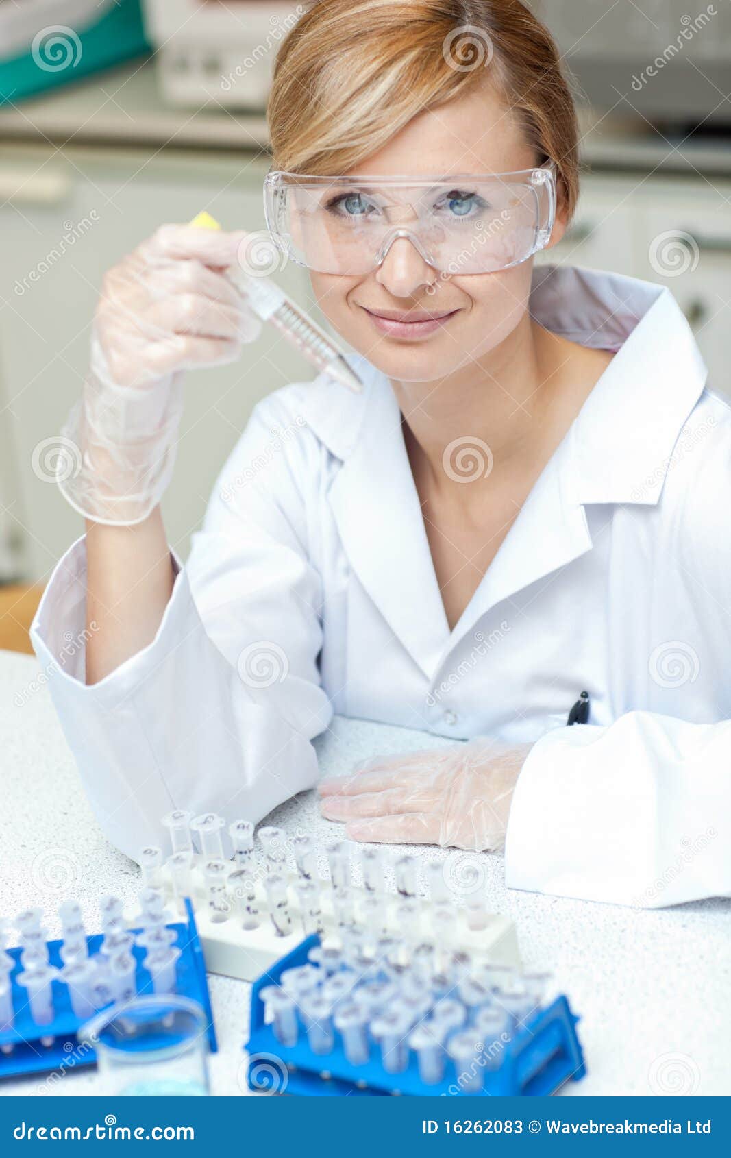 Self-assured Female Scientist Holding Samples Stock Image - Image of ...