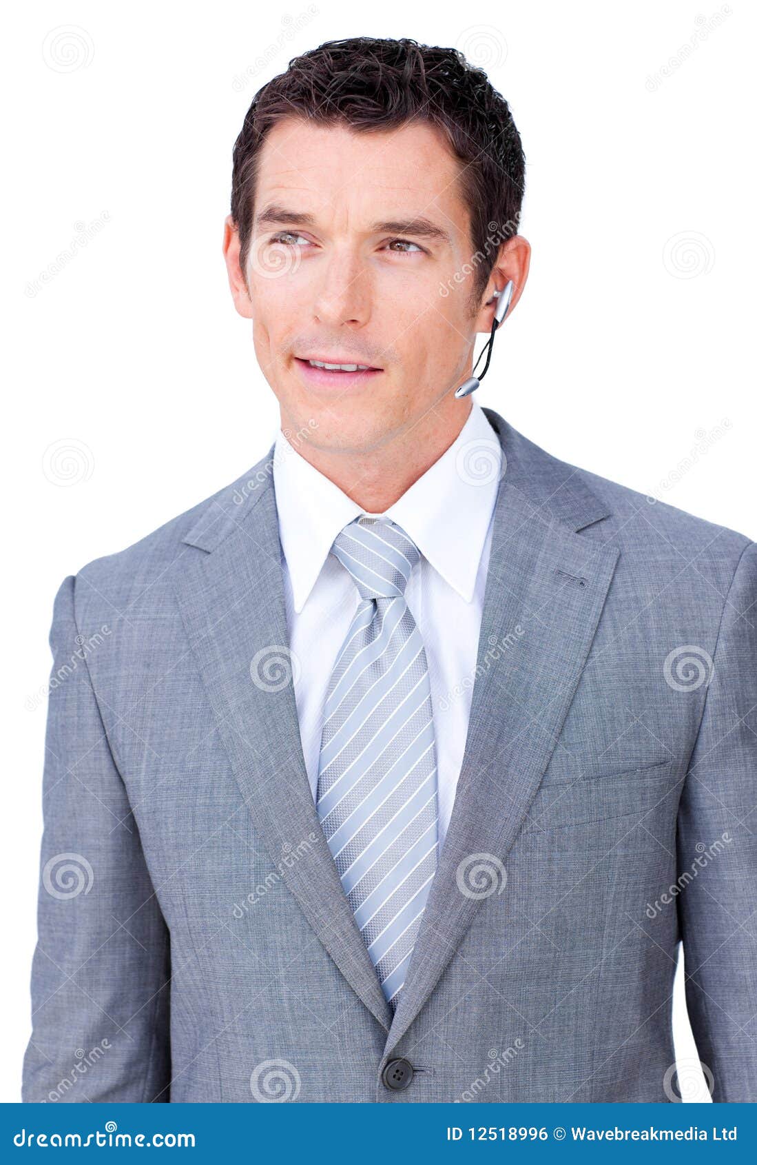 Self-assured Male Executive with Headset on Stock Photo - Image of ...