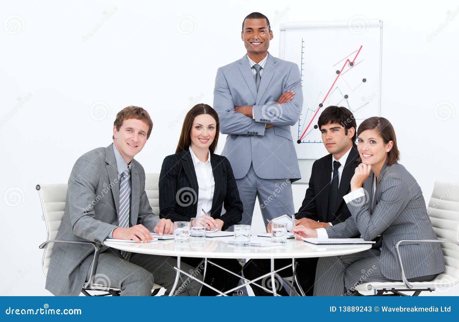 Self-assured Man Doing a Presentation Stock Image - Image of female ...