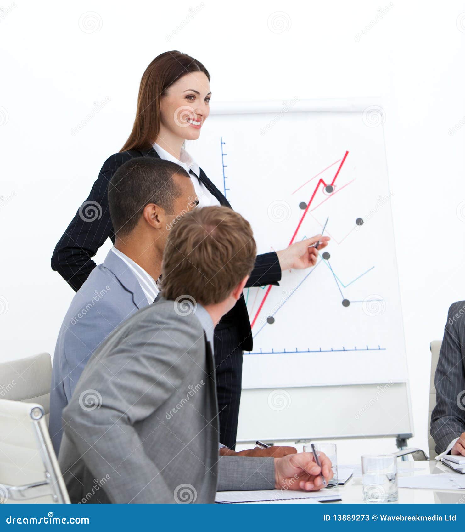 Self-assured Woman Doing a Presentation Stock Image - Image of american ...