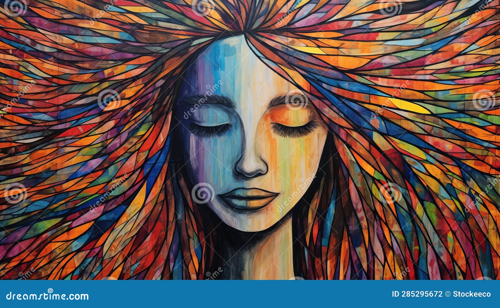 Self-awareness: a Modern Art Piece on Papyrus Stock Illustration ...