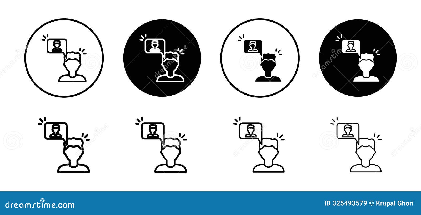 Self Awareness Vector Icon Set Collection. Self Awareness Outline Flat ...